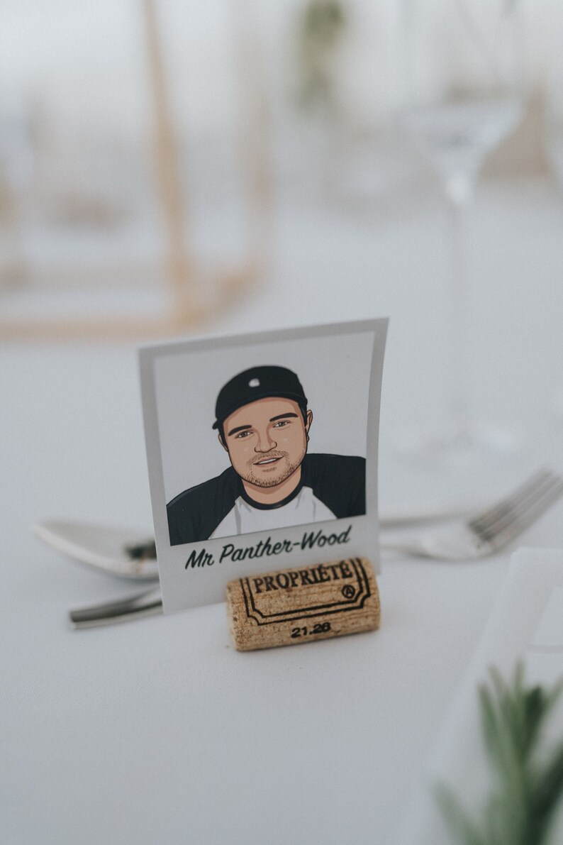 Bespoke Cartoon Caricature Wedding Name Cards, Dinner Party Place Cards ...