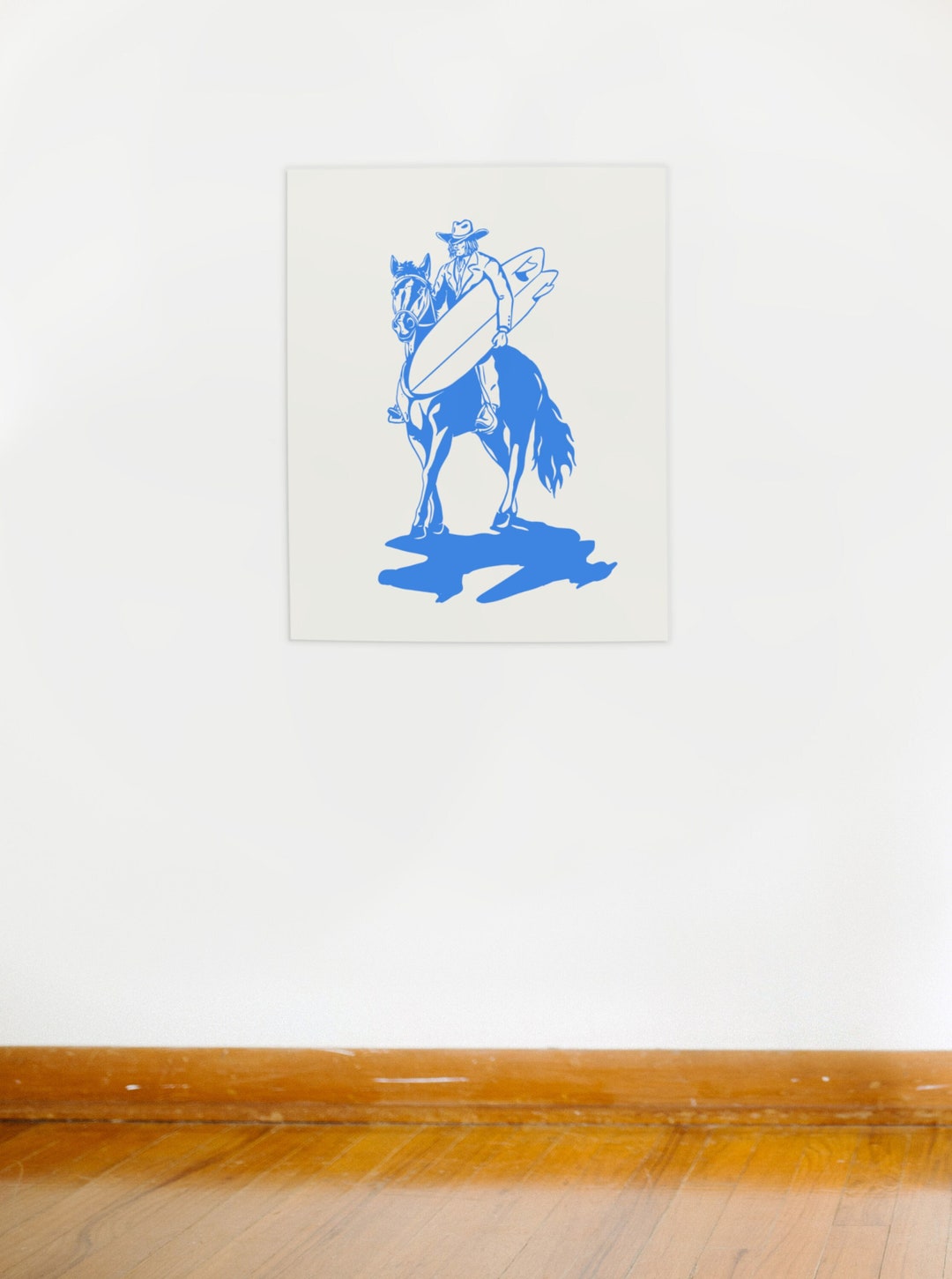 Ramblin' Surf Cowboy Print - Illustration Poster - Etsy