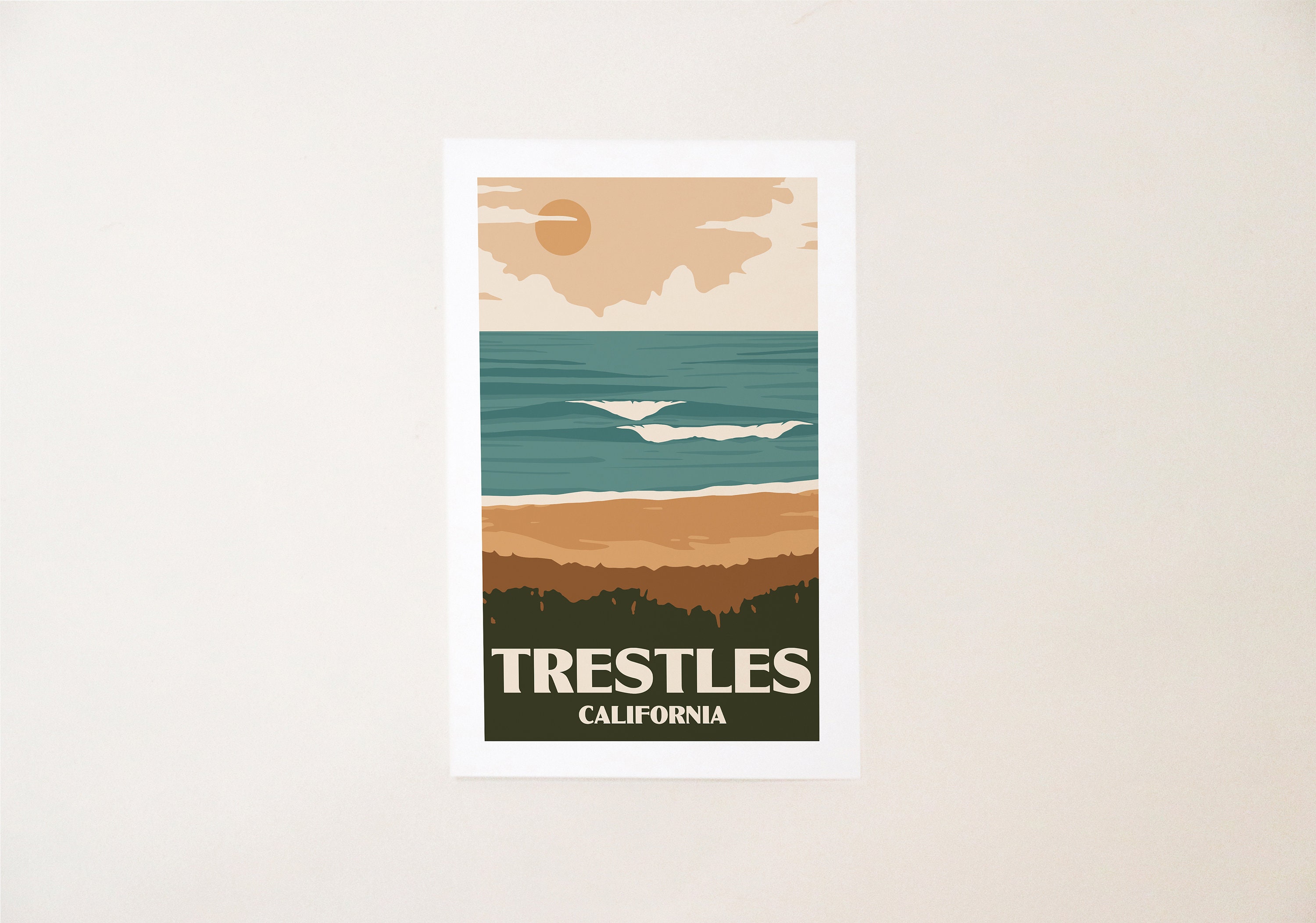 Trestles California Poster - Surf Beach Print - Etsy