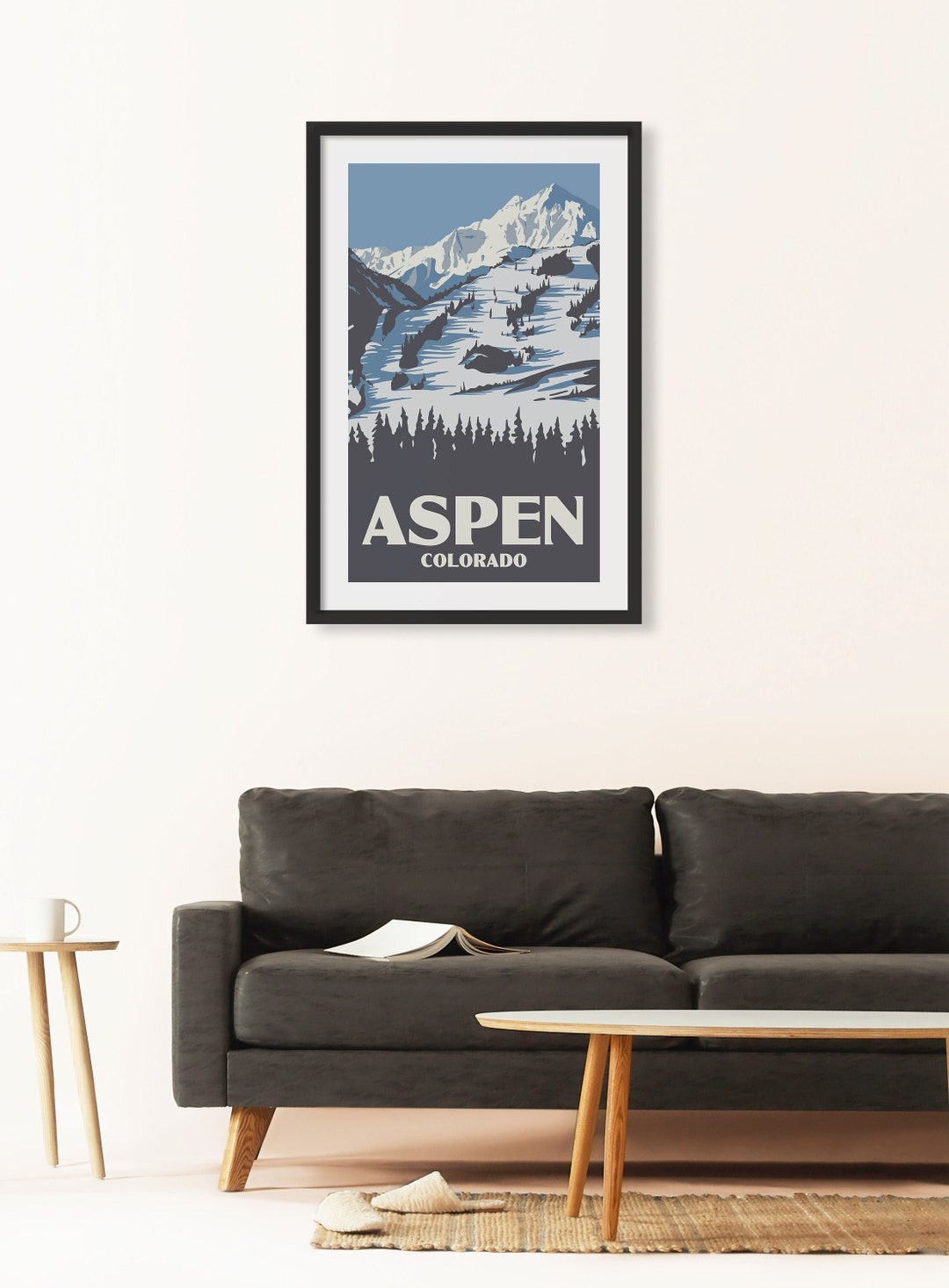 Aspen Colorado Poster Mountain Ski Area Print - Etsy