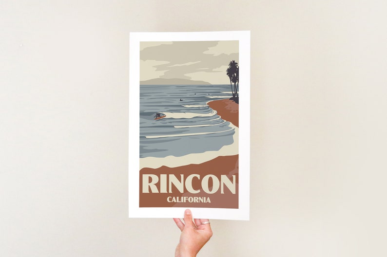 Rincon California Poster Surf Beach Print | Etsy