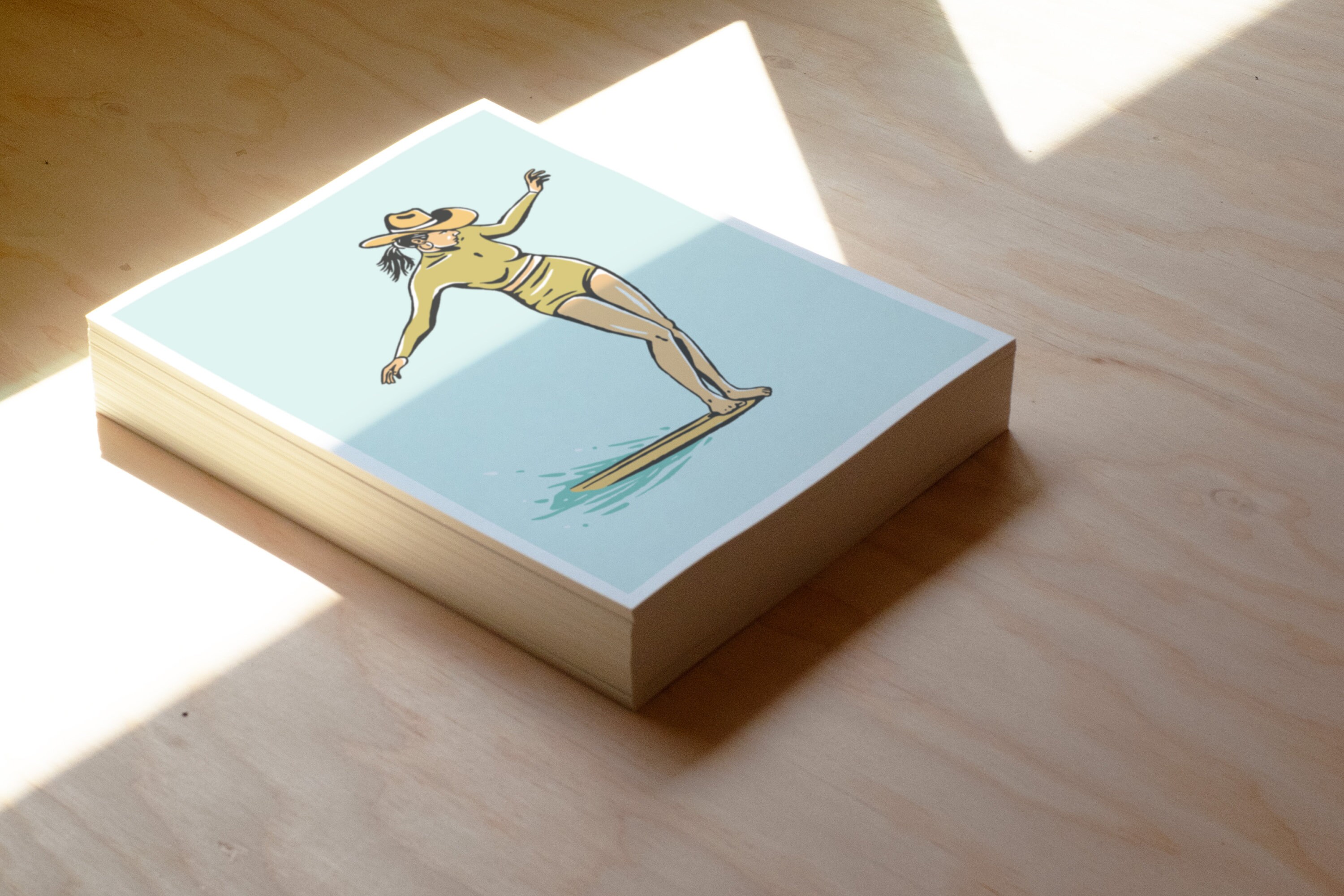 Surf Cowgirl - Nose Riding Print - Illustration Poster - Etsy