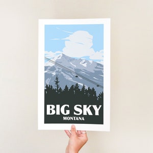 Big Sky Montana Poster - Ski Lift Print - Etsy