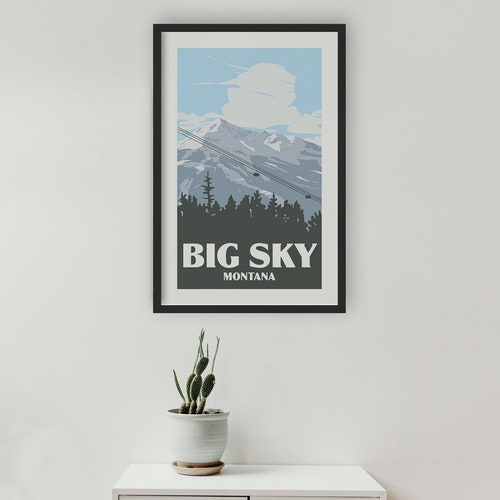 Big Sky Poster montana Ski Poster Ski Montana Montana - Etsy