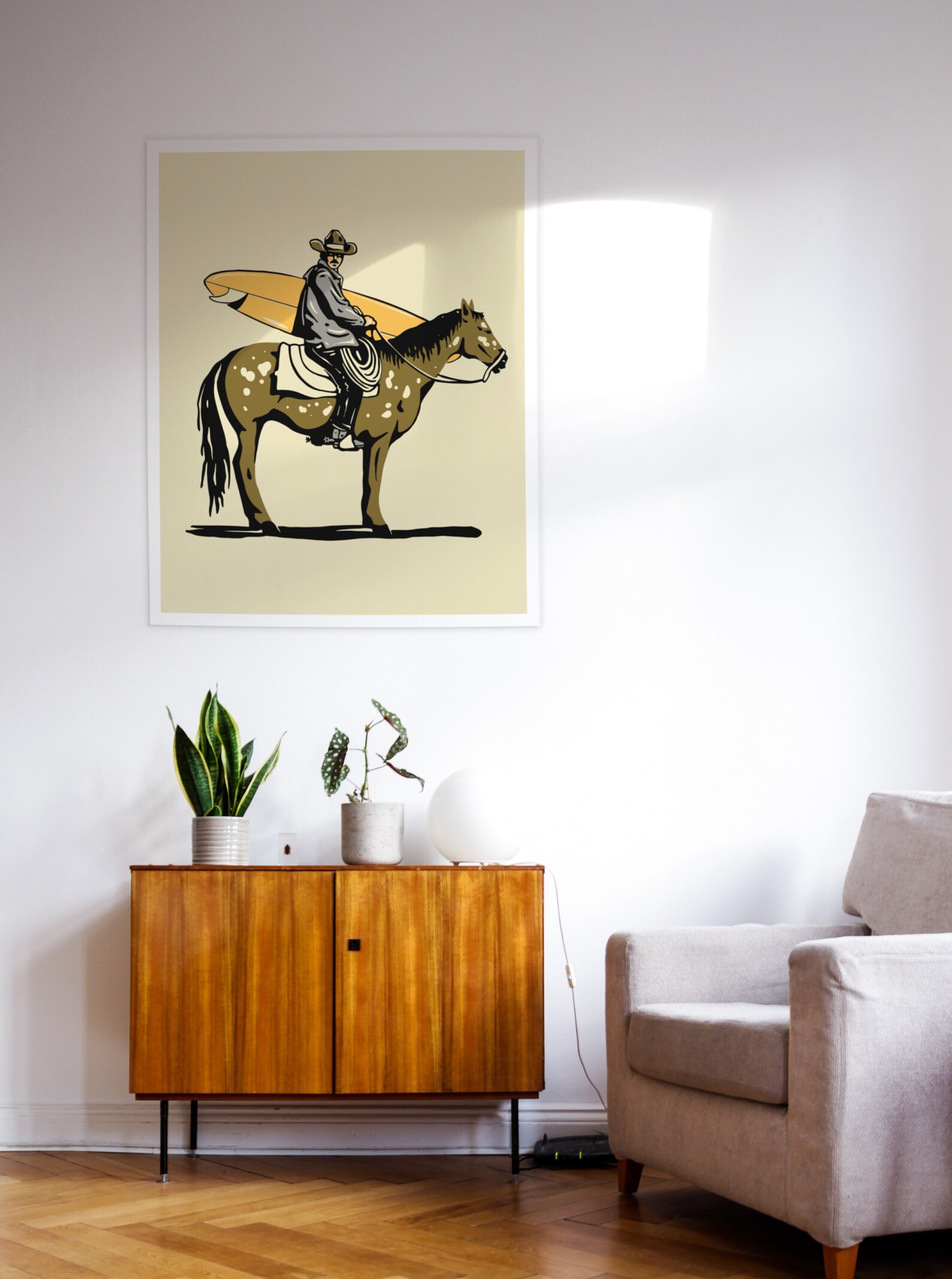 Surf Seeker - Horseback Cowboy Print - Illustration Poster - Etsy