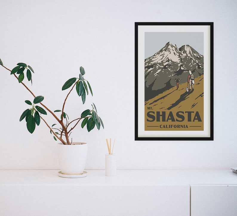 Mt. Shasta California Poster - Ski Area Hiking Print - Etsy