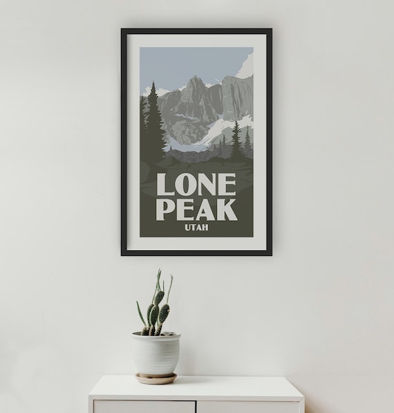 Lone Peak Utah Poster Wasatch Range Print | Etsy