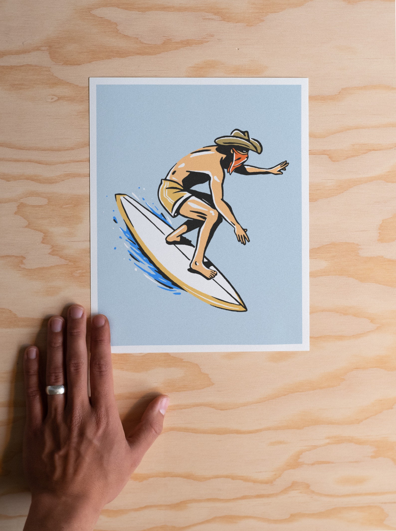 Salty Surf Cowboy Series - Western Illustration Poster - Etsy