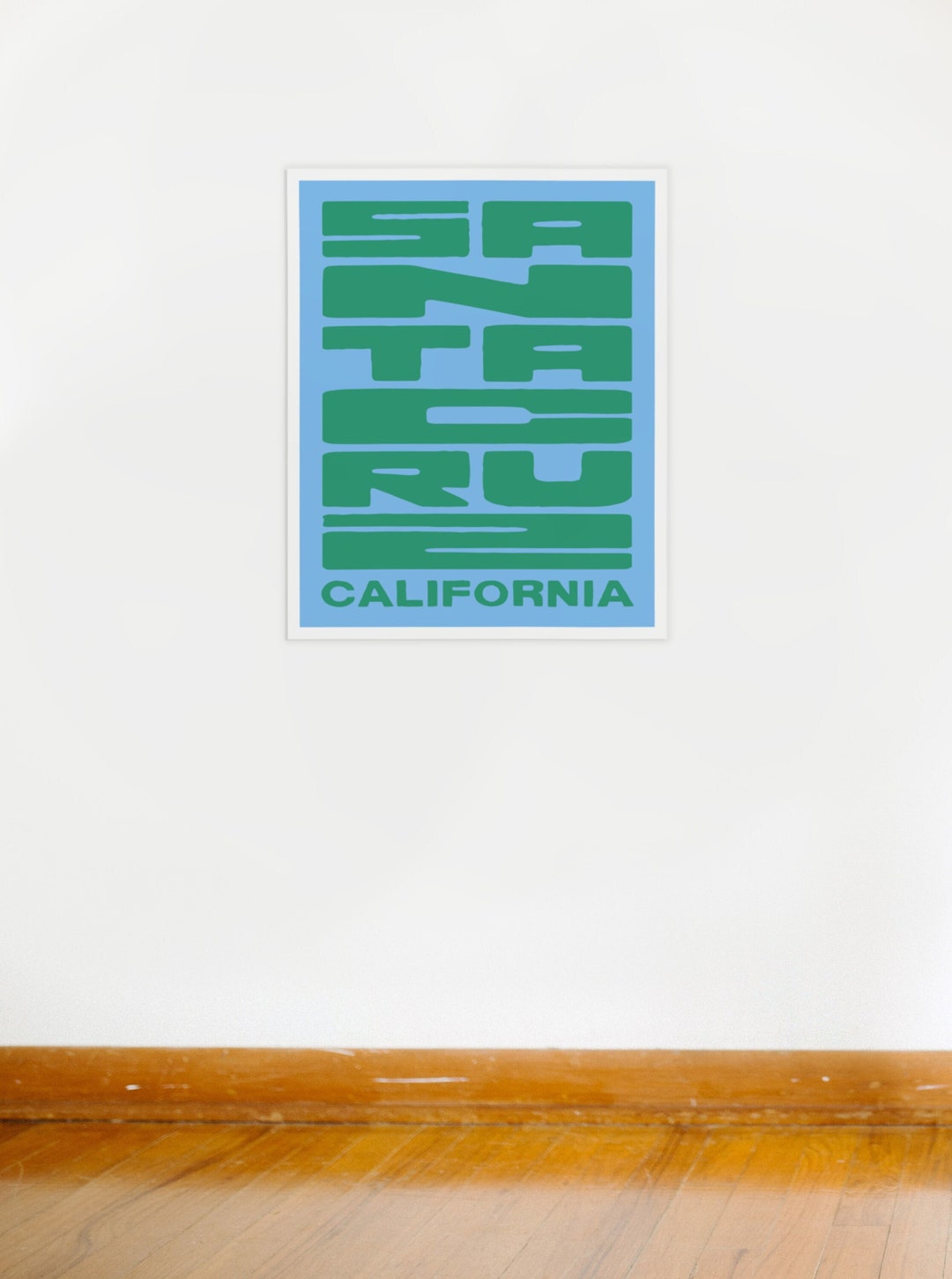 Santa Cruz Retro California Poster Surf Spot Beach Print - Etsy