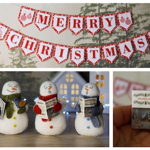 Snowman Garland Sewing Pattern, Christmas Paper Banner PDF, Felt ...