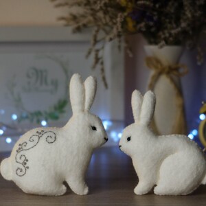 Felt Bunny Sewing Pattern, Felt Animals Ornaments, SVG PDF Patterns ...