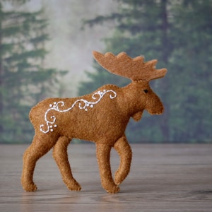 Moose Sewing Pattern, PDF SVG Felt Pattern, Felt Moose Ornament, Felt ...