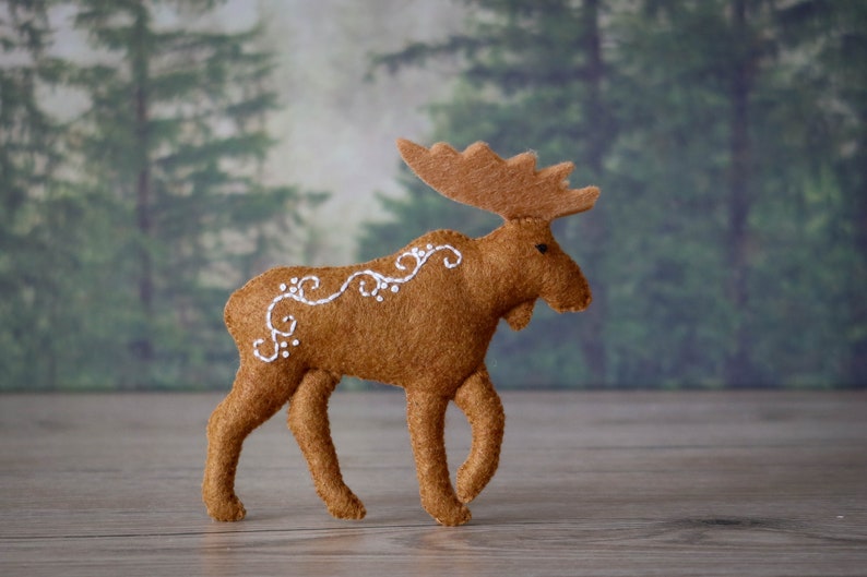 Moose Sewing Pattern, PDF SVG Felt Pattern, Felt Moose Ornament, Felt ...