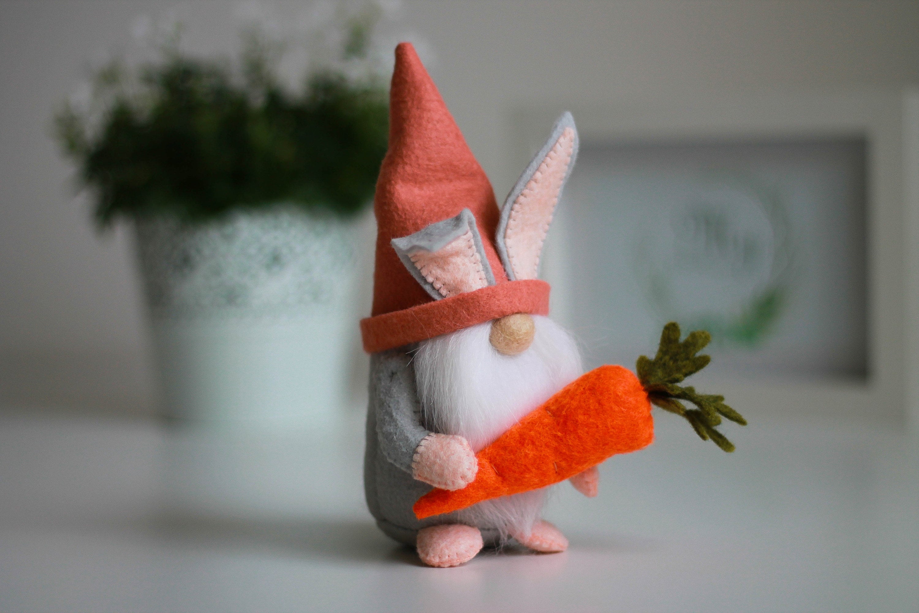 Gnome Sewing Pattern, Easter Bunny Gnome, Felt Gnome With Carrot, PDF ...