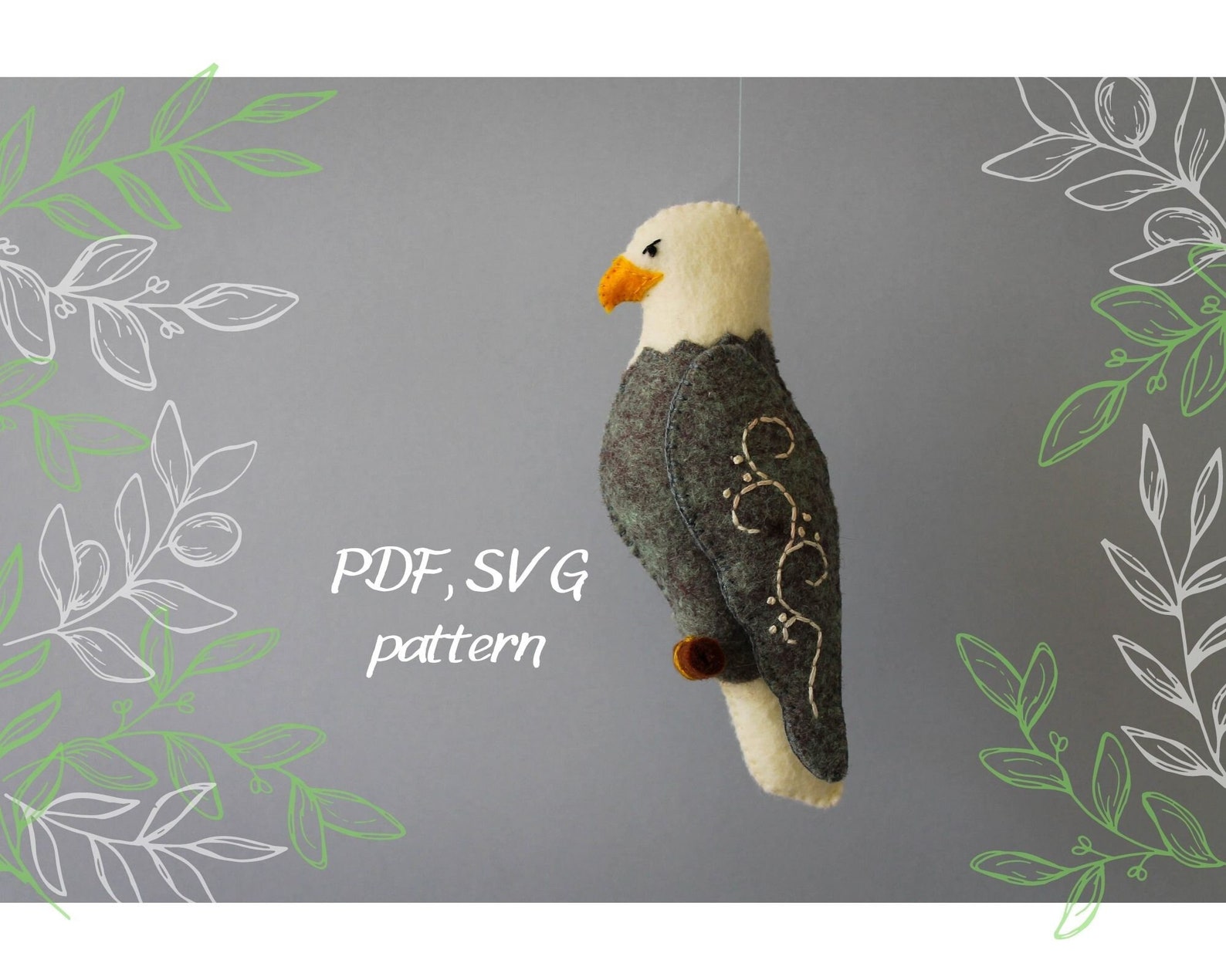 Eagle Sewing Pattern Felt Christmas Ornament PDF SVG Felt - Etsy