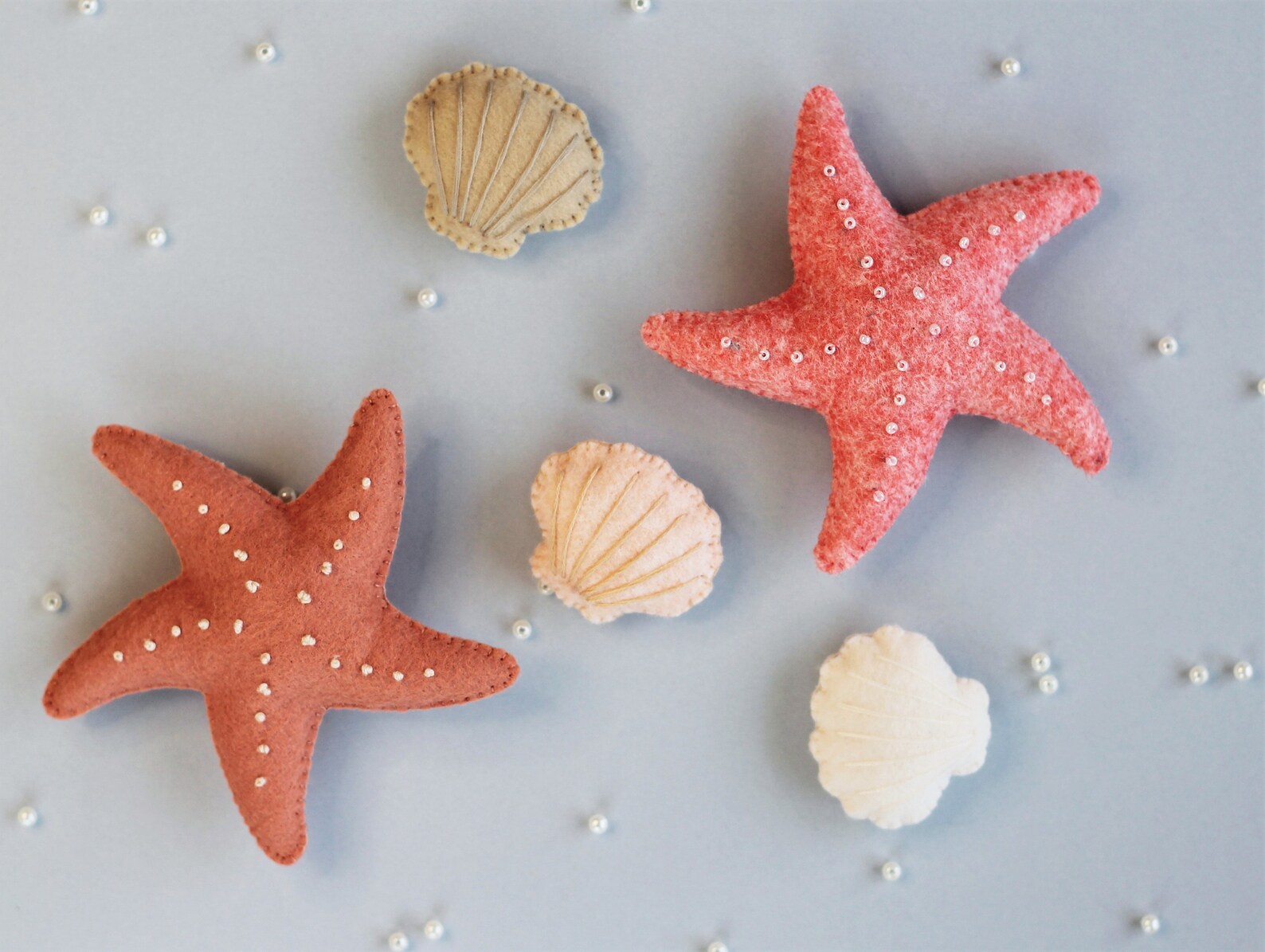 Seashells and Starfish Sewing Pattern Felt Ornamentspdf SVG - Etsy