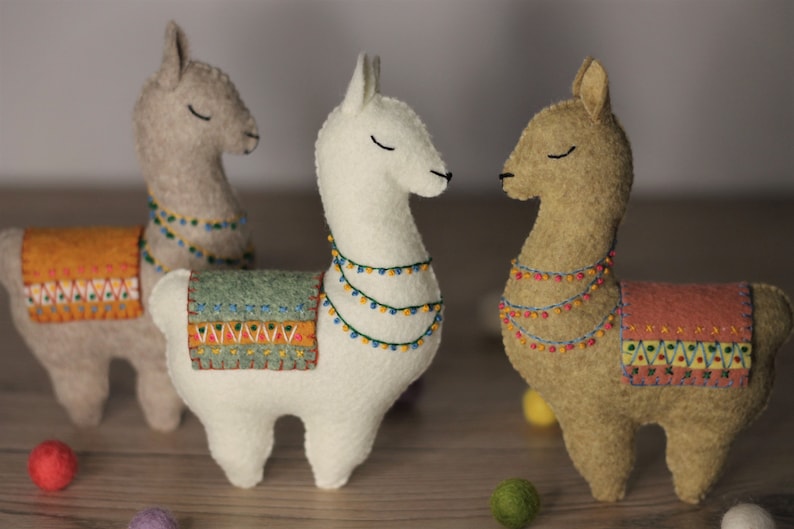 Llama Felt Sewing Pattern PDF SVG Christmas Ornaments Felt - Etsy Australia