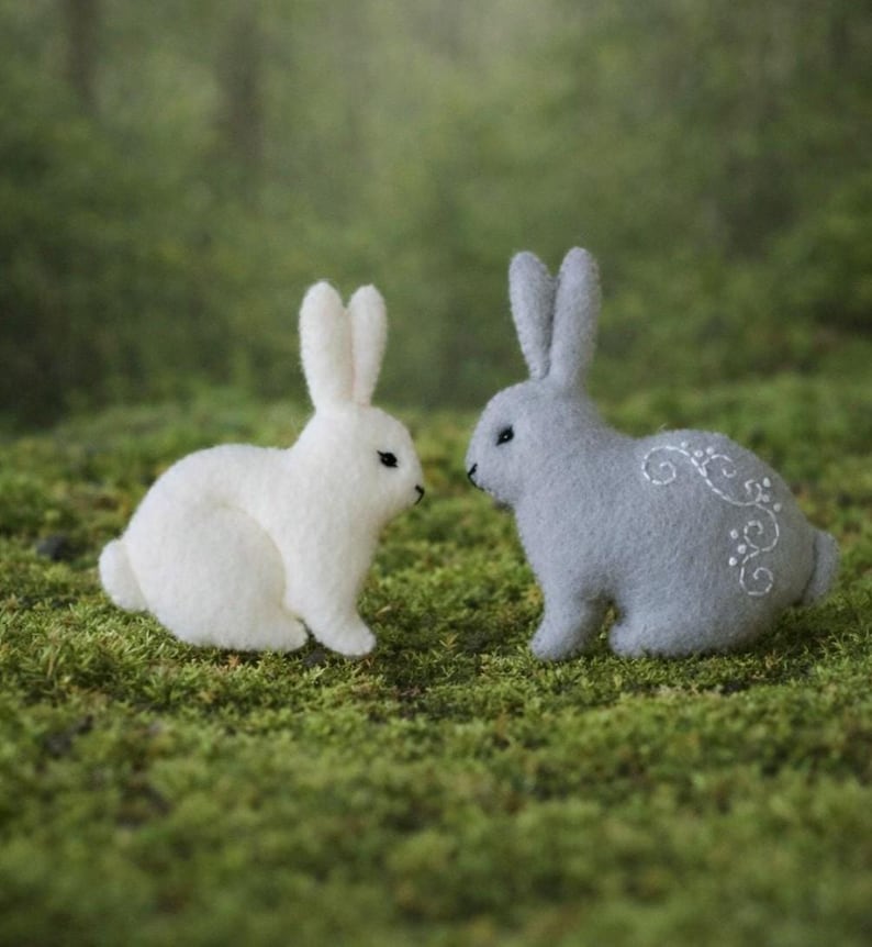 Felt Bunny Sewing Pattern, Felt Animals Ornaments, SVG PDF Patterns ...