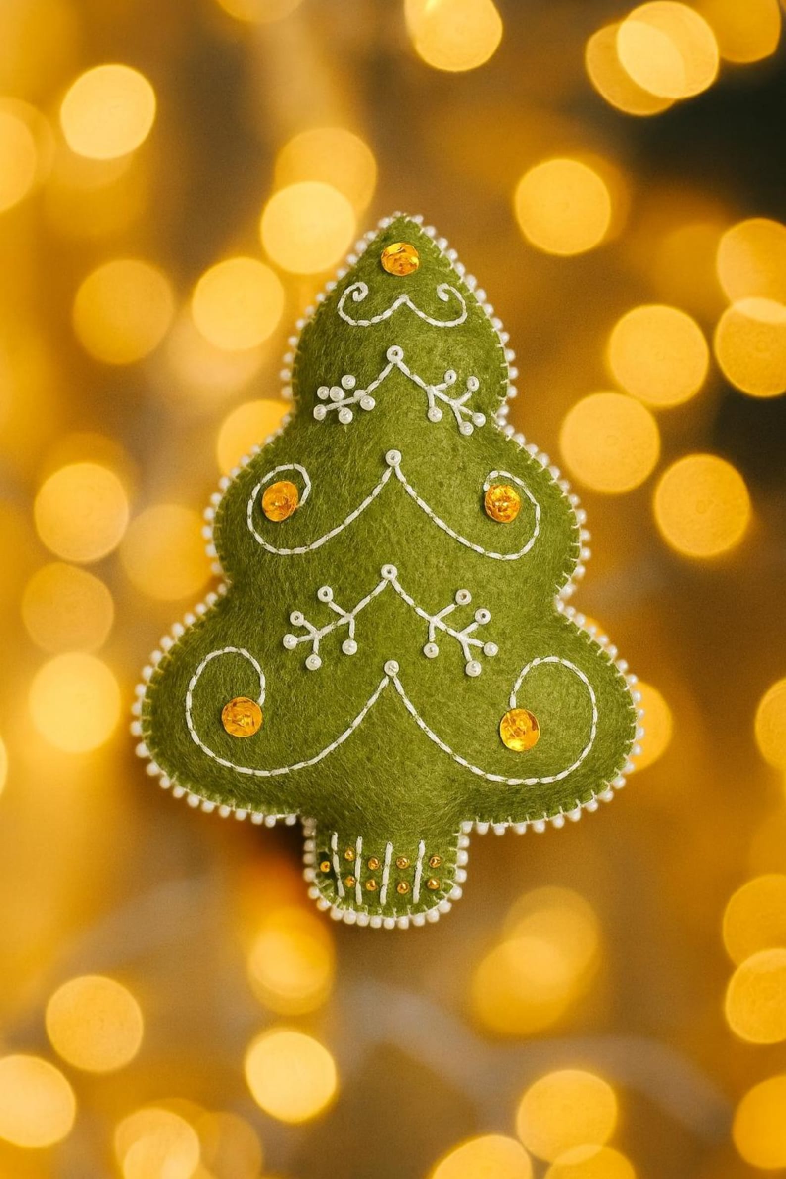 Felt Christmas Tree Ornament, Sewing and Embroidery Patterns, Stuffed ...