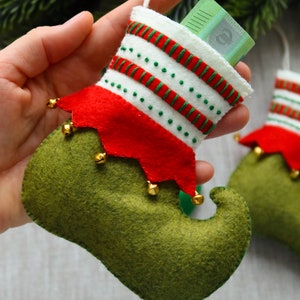 Elf Stocking Sewing Pattern, PDF SVG Felt Patterns, Gift Money and Card ...