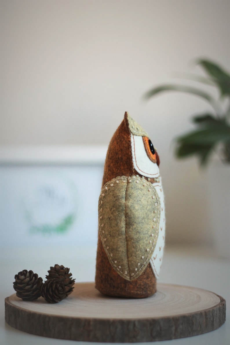 Owl sewing pattern bird Felt Ornament Owl with embroidery | Etsy