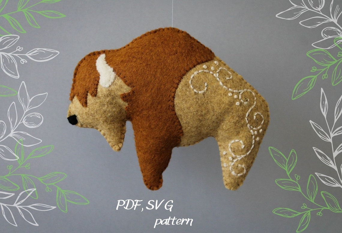 Buffalo Sewing Pattern American Bison Felt Bull Ox Felt | Etsy
