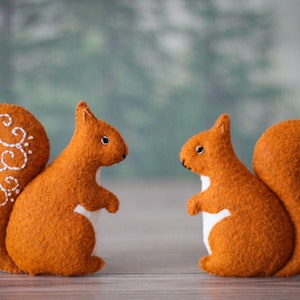 Squirrel Sewing Pattern, Felt Animals Pattern, Felt Ornaments, PDF SVG ...