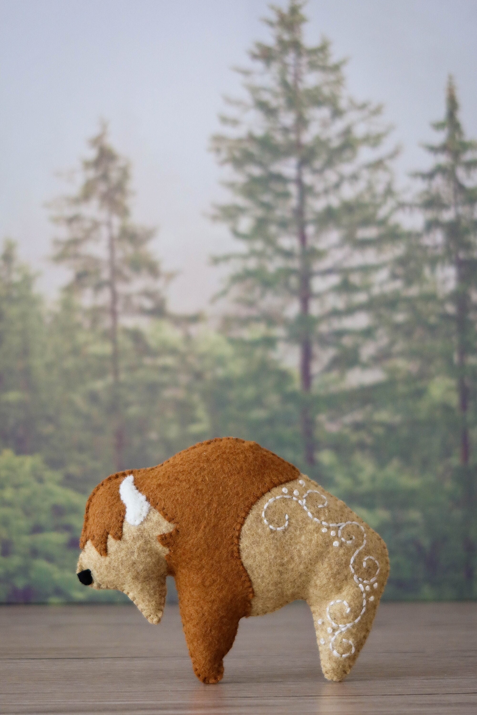 Buffalo Sewing Pattern, American Bison, Felt Ornament, Christmas ...
