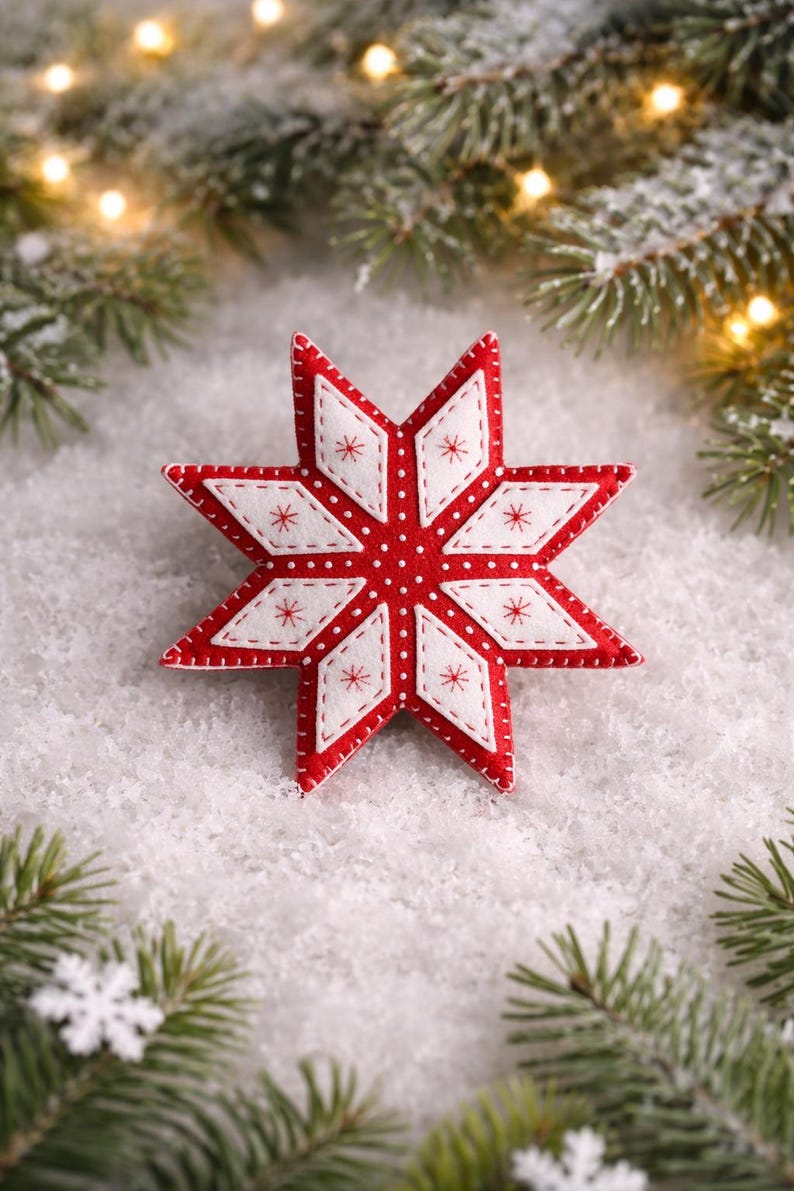 Scandinavian Star Sewing Pattern: Felt Christmas Ornament (PDF SVG) - Etsy