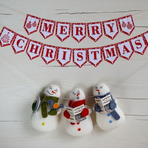 Snowman Garland Sewing Pattern, Christmas Paper Banner PDF, Felt ...