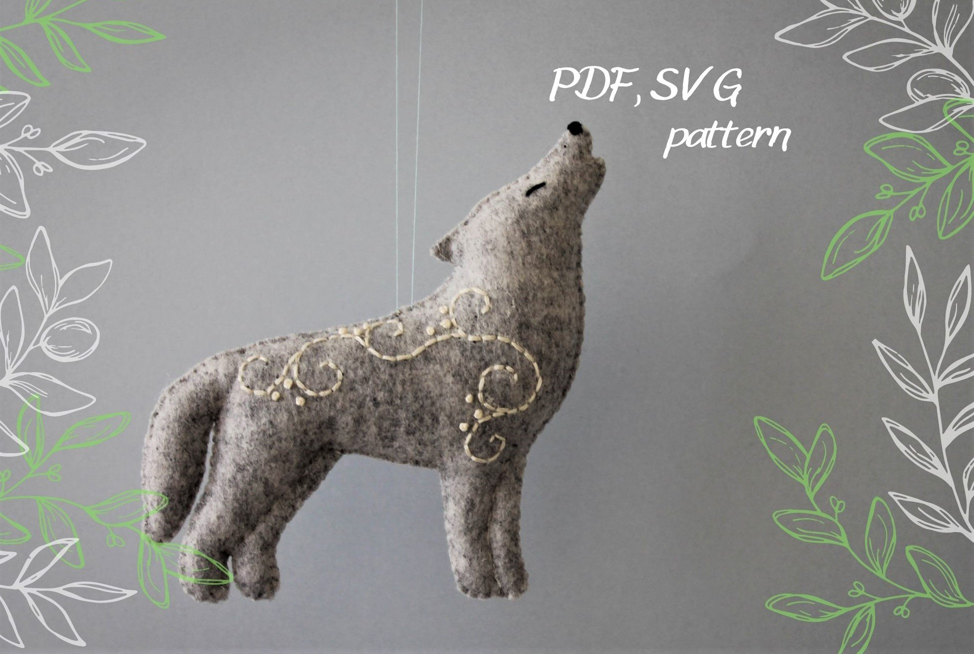 Wolf Sewing Pattern Felt Christmas Ornament PDF SVG Baby - Etsy