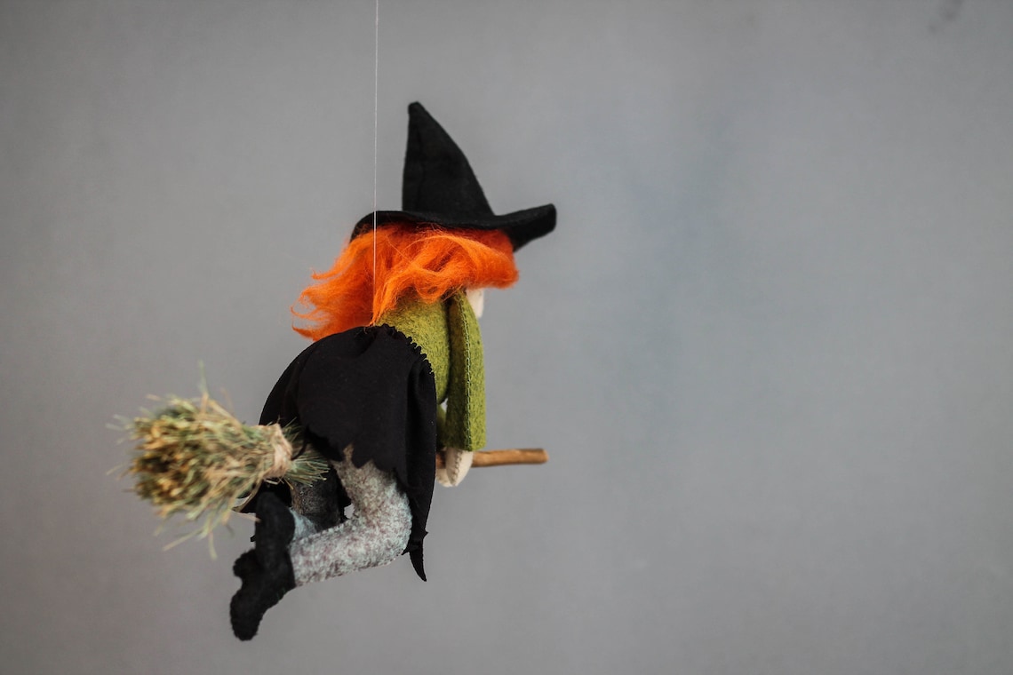 Flying Witch on Broom Sewing Patterns PDF SVG Felt - Etsy