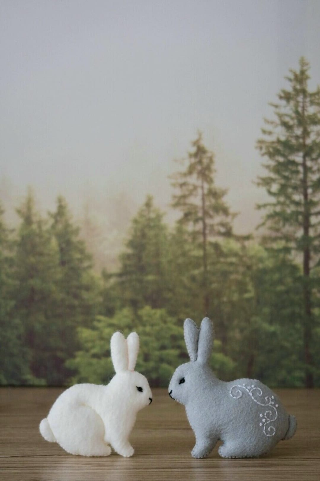 Felt Bunny Sewing Pattern, Felt Animals Ornaments, SVG PDF Patterns ...