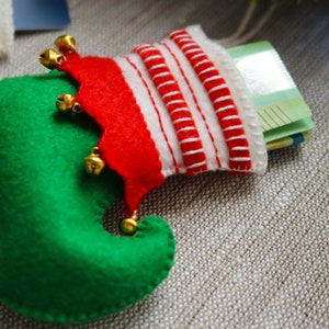 Elf Stocking Sewing Pattern, PDF SVG Felt Patterns, Gift Money and Card ...