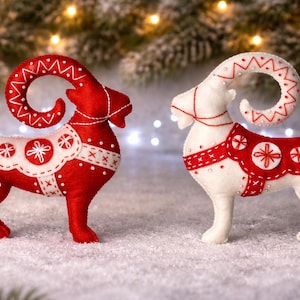 Christmas Goat Sewing Pattern, Felt Julbock PDF SVG Pattern, Christmas ...