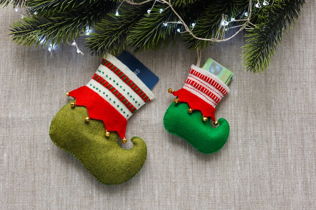 Elf Stocking Sewing Pattern, PDF SVG Felt Patterns, Gift Money and Card ...