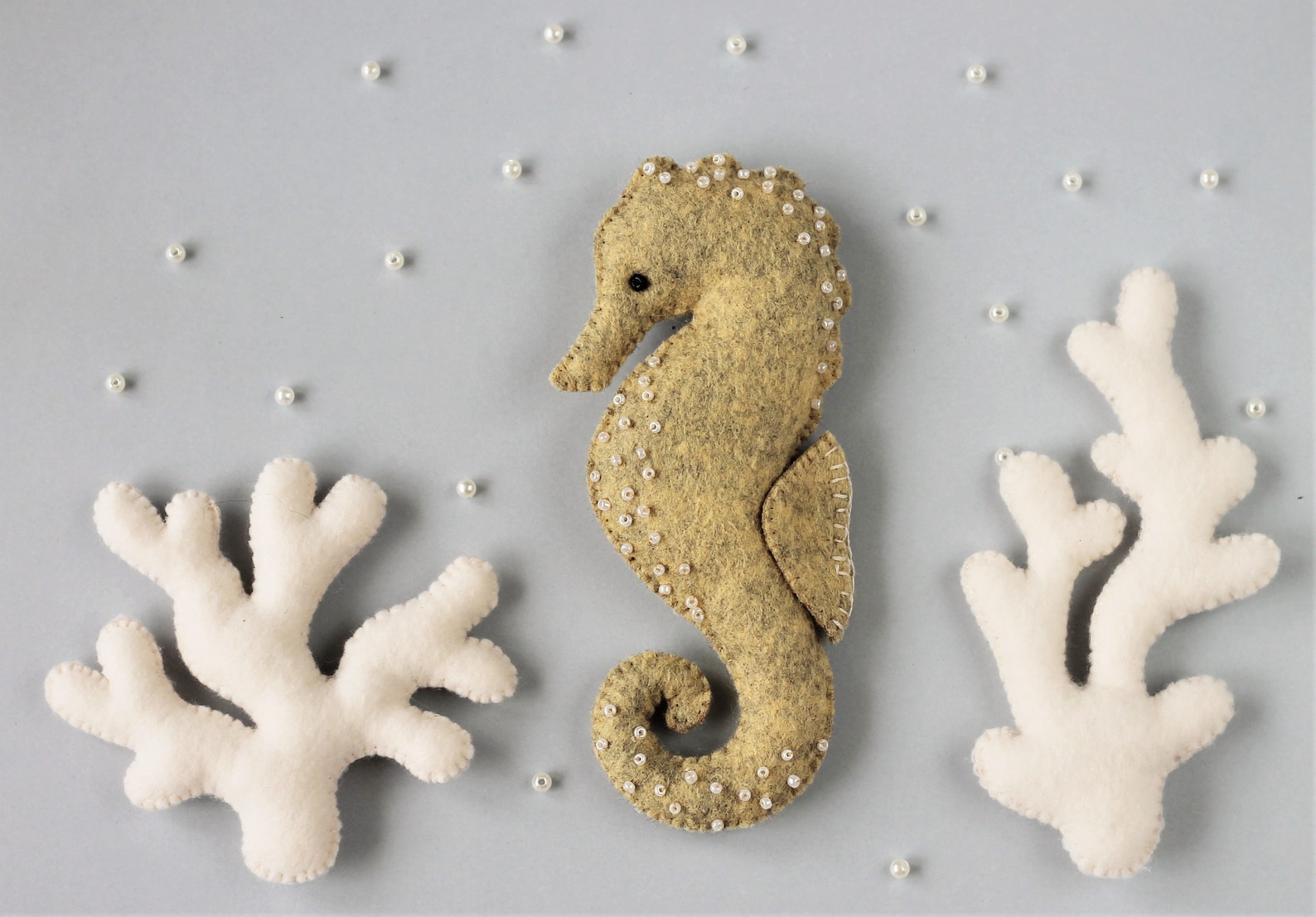 Seahorse and Coral Sewing Pattern PDF SVG Felr Pattern Felt - Etsy