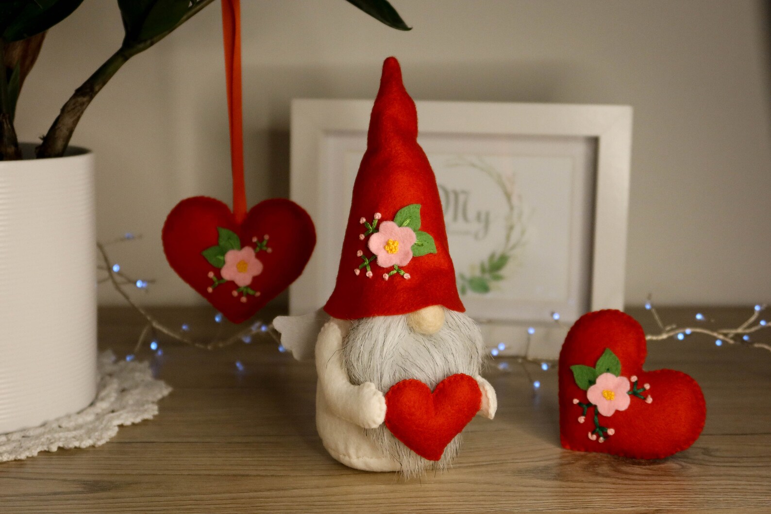 Valentine Gnome Sewing Pattern PDF SVG Felt Heart With - Etsy Canada