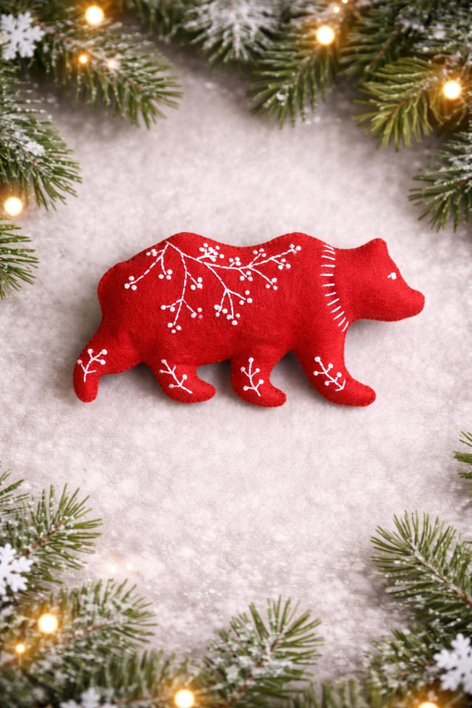 Felt Bear Ornament Sewing Pattern: Scandinavian Christmas Decor (PDF ...