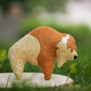Buffalo Sewing Pattern, American Bison, Felt Ornament, Christmas ...