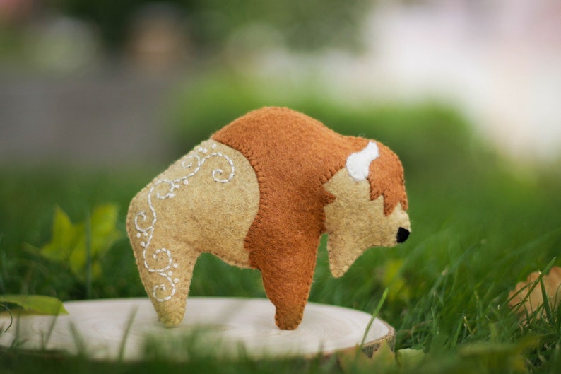 Buffalo Sewing Pattern, American Bison, Felt Ornament, Christmas ...