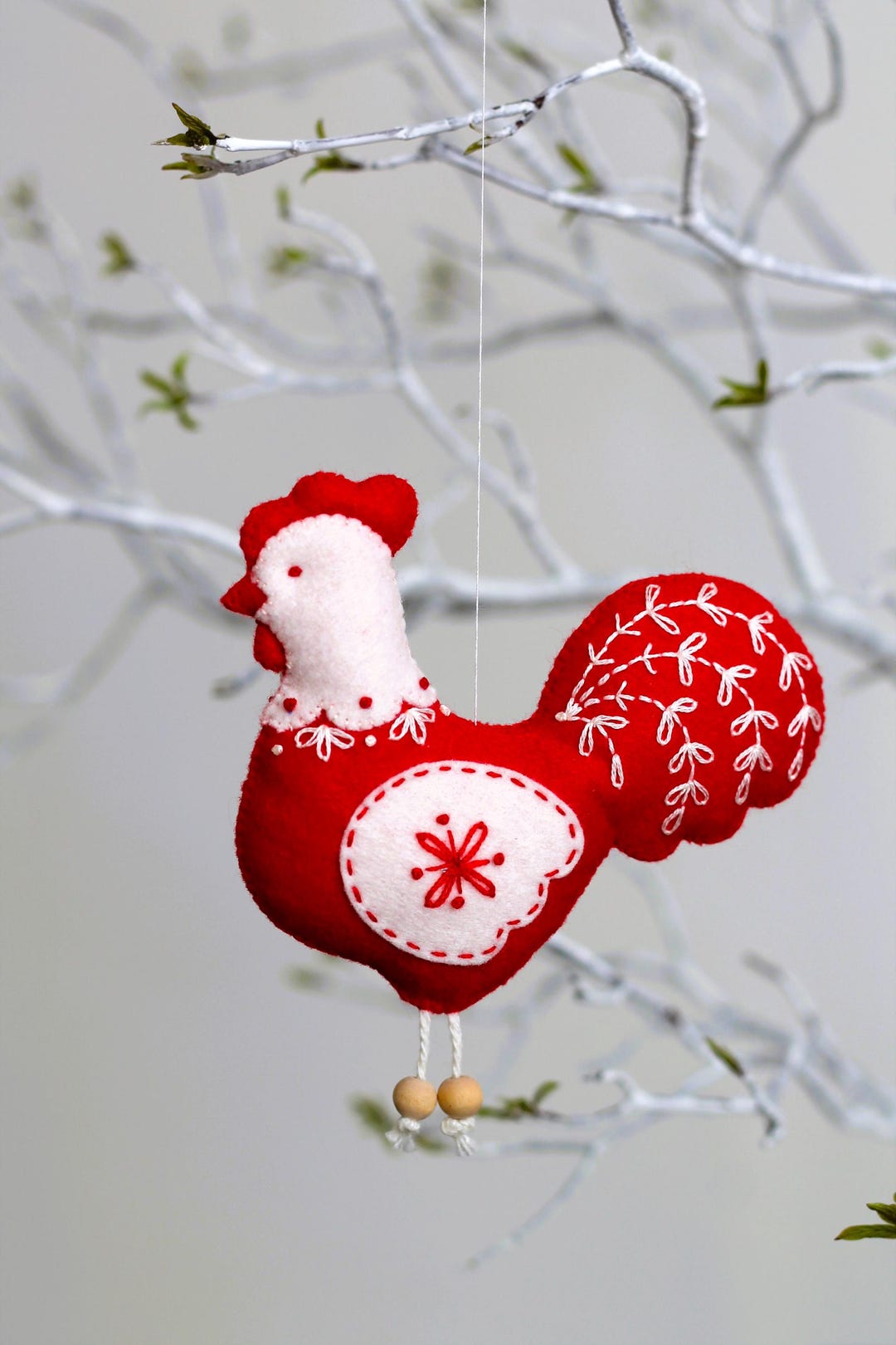 Rooster Felt Ornamern, Sewing Pattern, Easter Pattern, Christmas ...