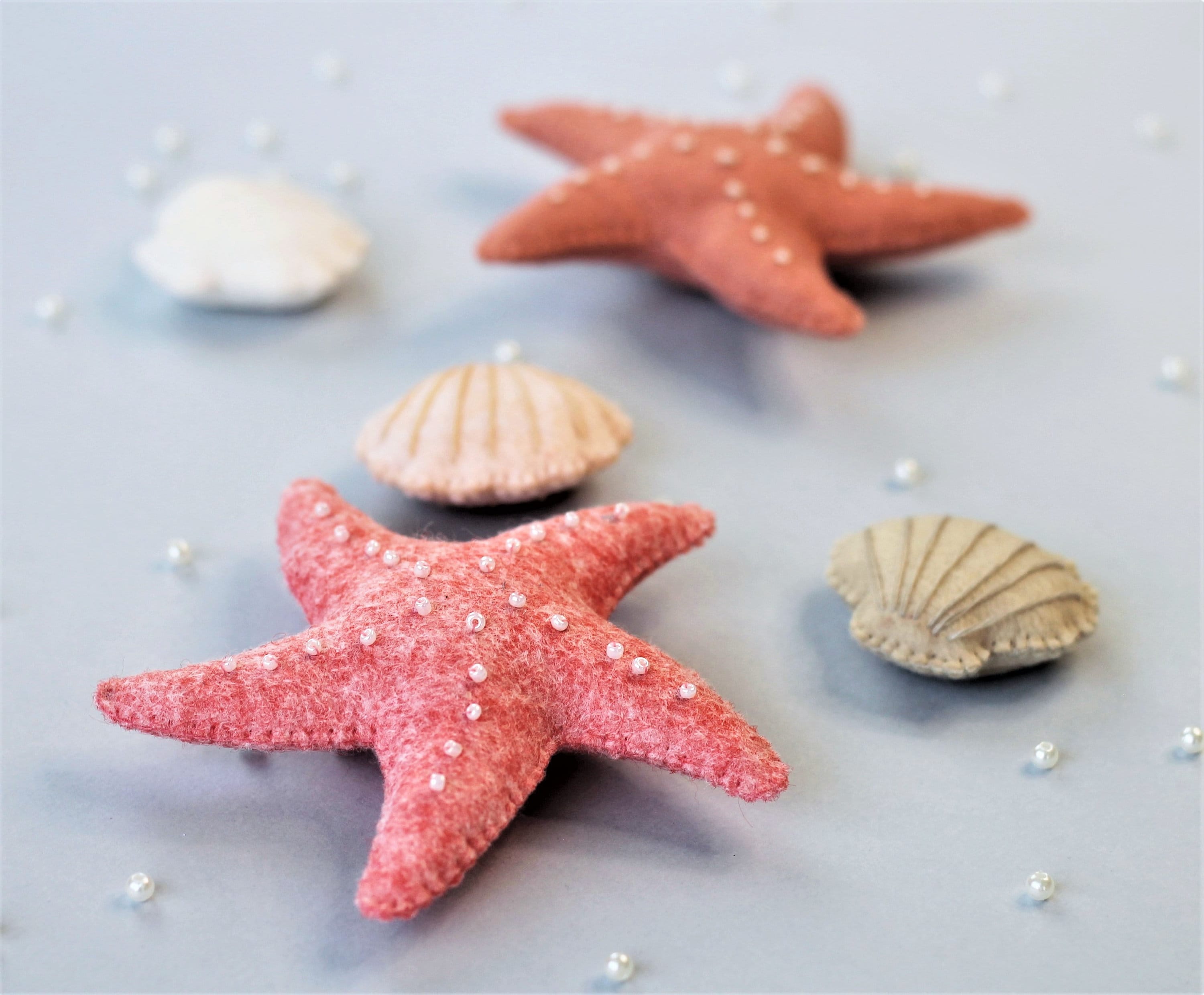Seashells and Starfish Sewing Pattern Felt Ornamentspdf SVG - Etsy