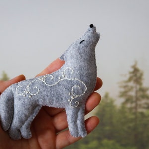 Wolf Sewing Pattern, Felt Christmas Ornament PDF SVG, Baby Mobile ...