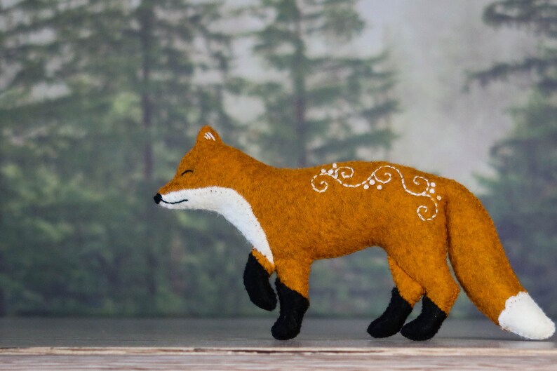 Fox Felt Ornament, SVG PDF Sewing Pattern, Christmas Ornaments, Felt ...
