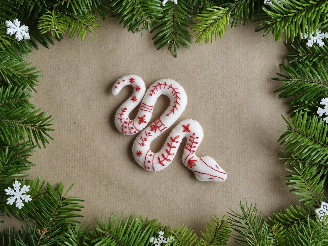 Snake Sewing Pattern, Christmas Felt Ornament, Felt Pattern, Felt ...