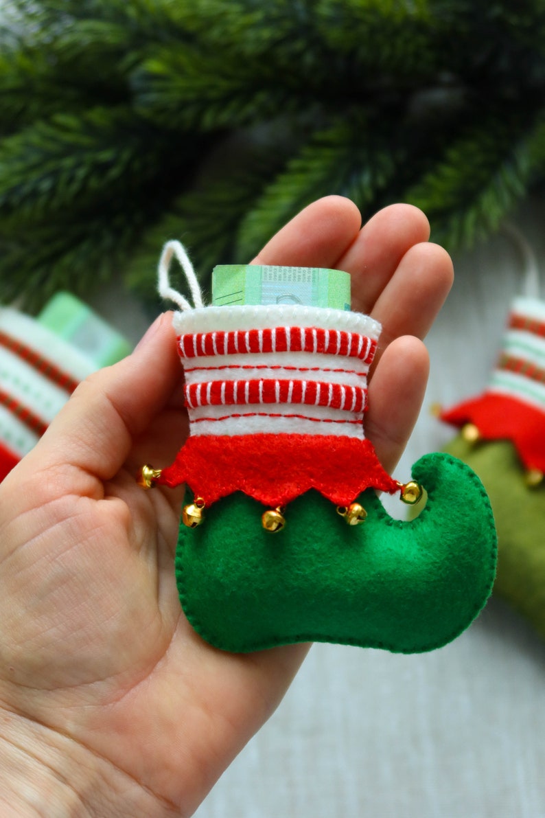 Elf Stocking Sewing Pattern, PDF SVG Felt Patterns, Gift Money and Card ...