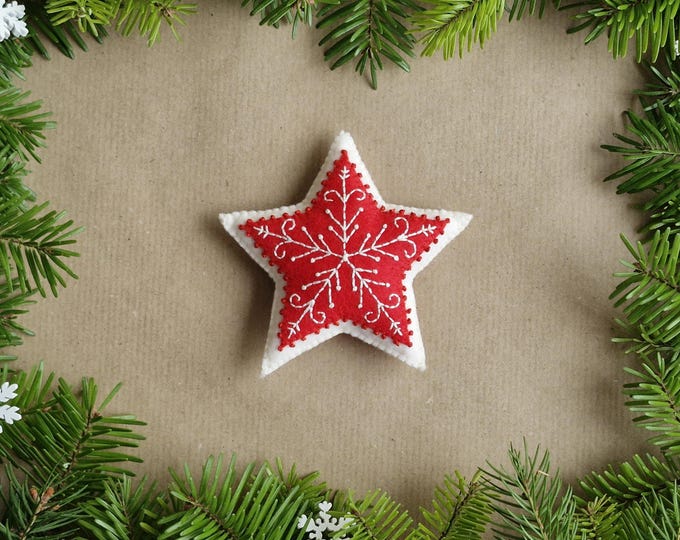 Christmas Star PDF Pattern: Scandi and Folk Art Inspired Felt Sewing ...