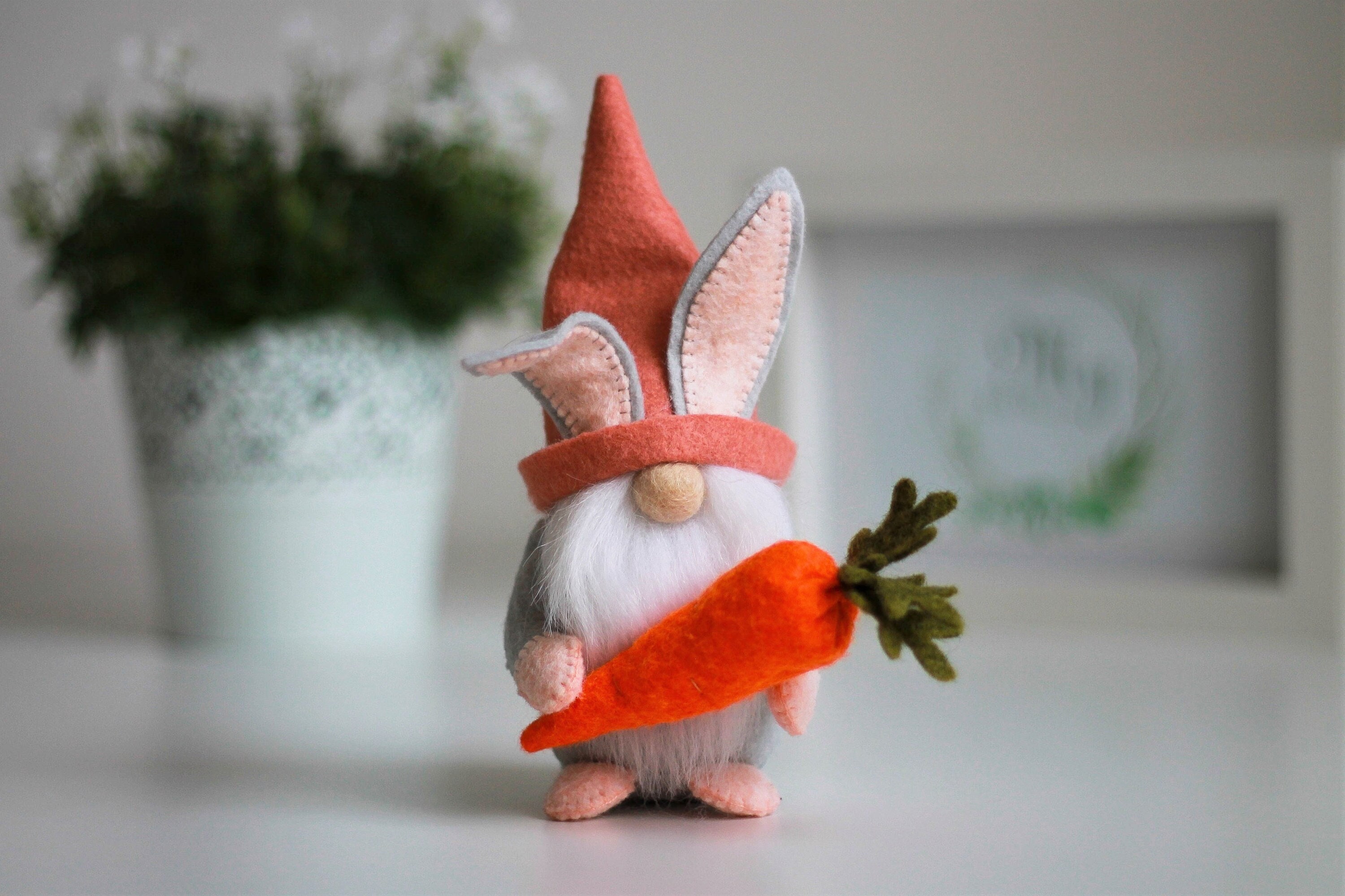 Gnome Sewing Pattern, Easter Bunny Gnome, Felt Gnome With Carrot, PDF ...
