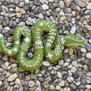 Snake Sewing Pattern, Christmas Felt Ornament, Felt Pattern, Felt ...